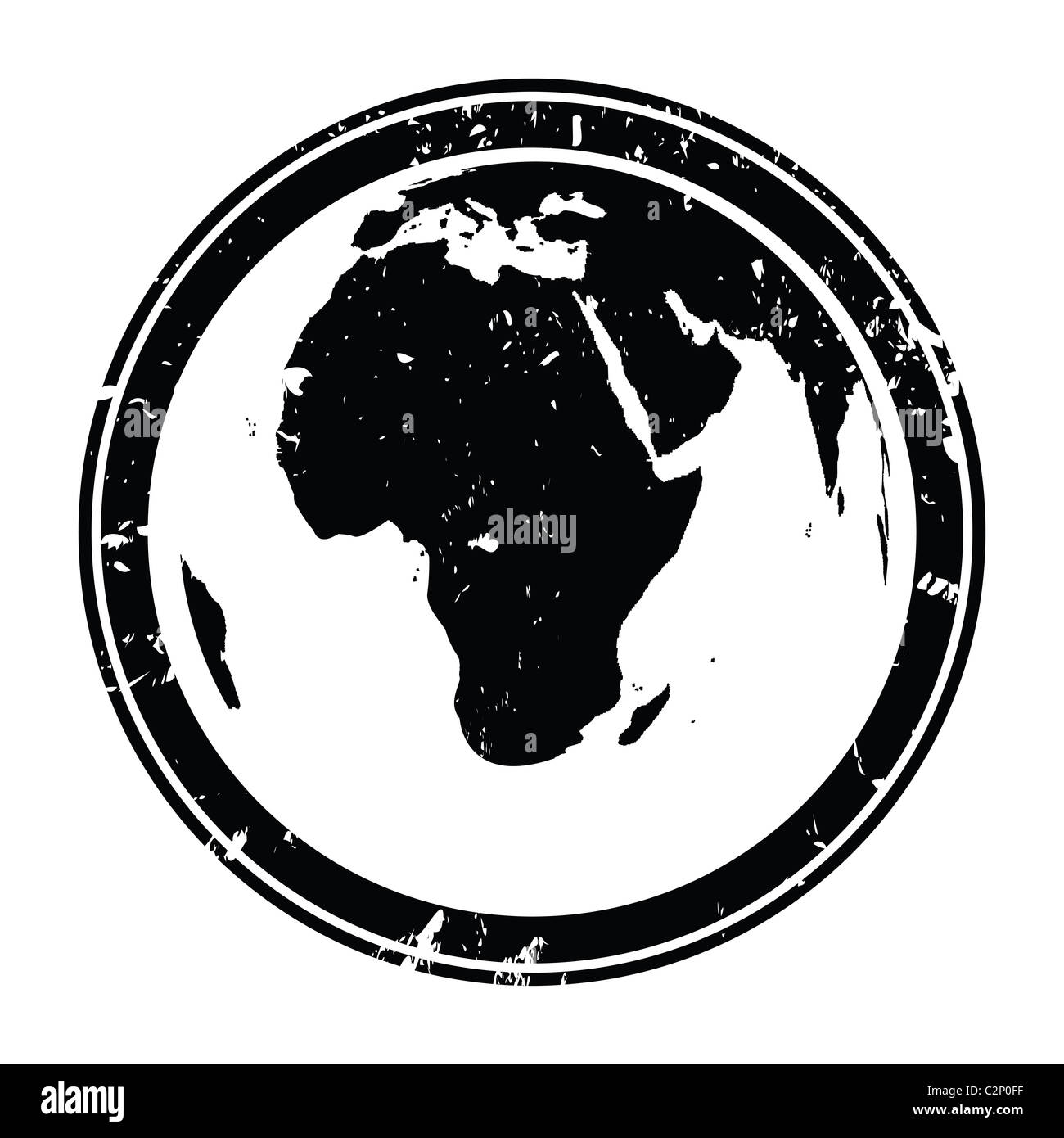 Earth globe stamp illustration Stock Photo - Alamy