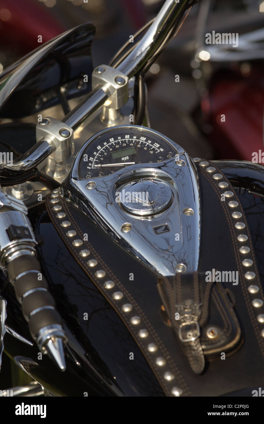 Motorcycle details, Honda Stock Photo - Alamy