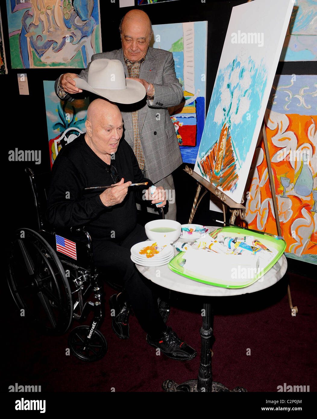 Mohammed Al-Fayed and Tony Curtis Tony Curtis visits Harrods department ...