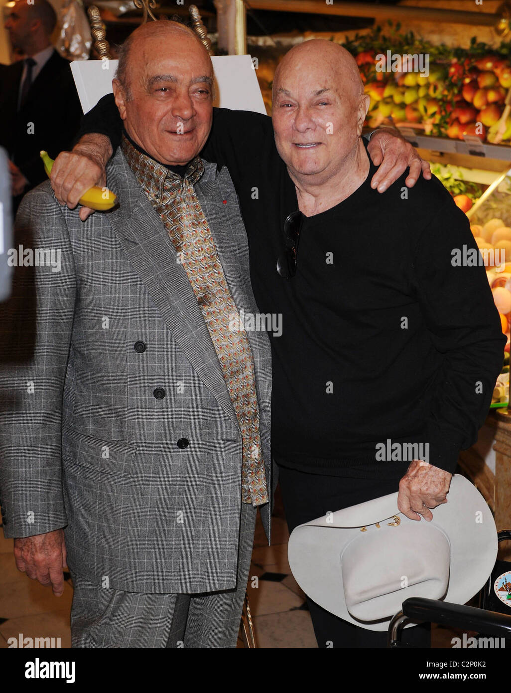 Mohammed Al-Fayed and Tony Curtis Tony Curtis visits Harrods department ...