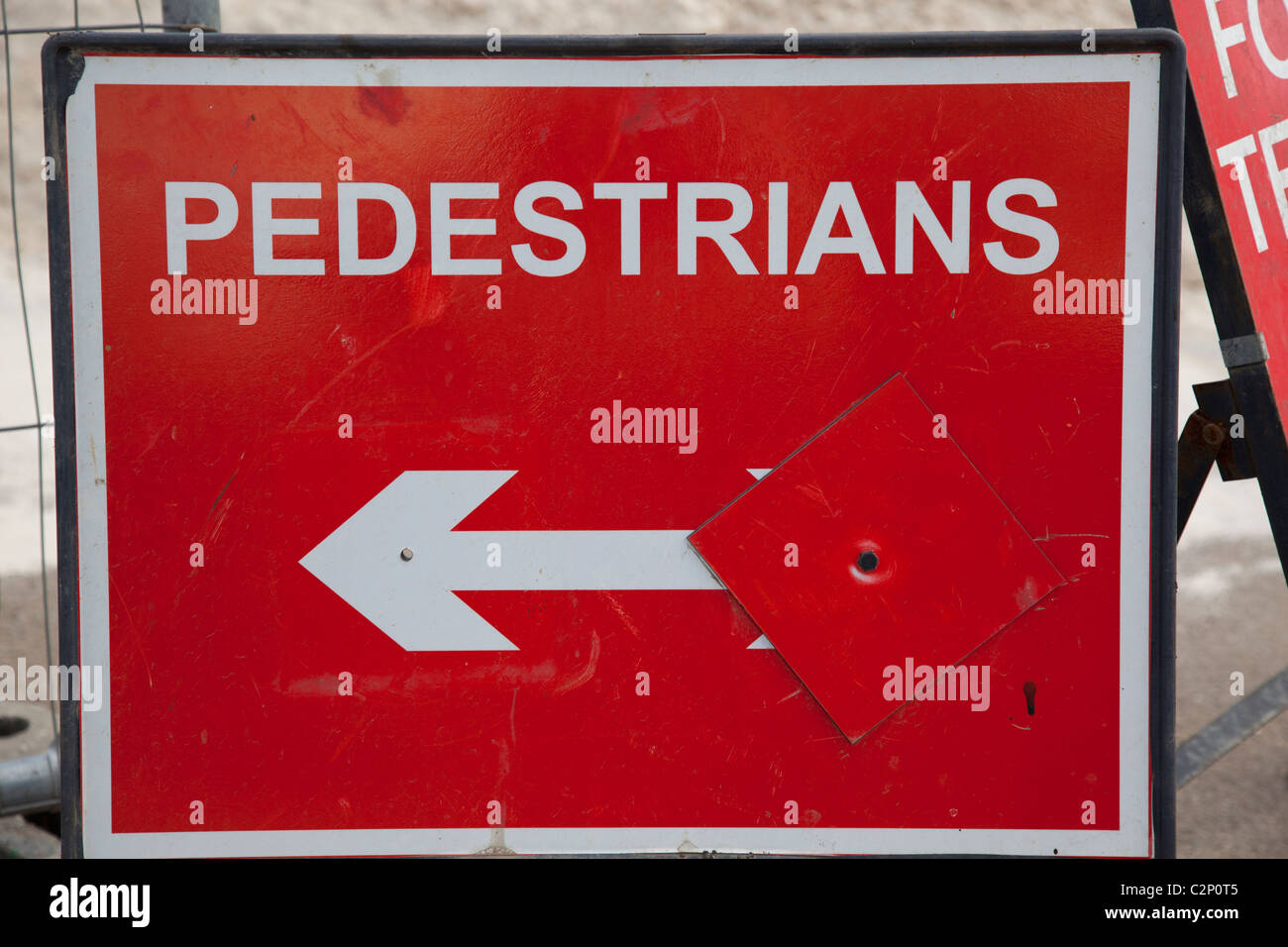 Red white arrow sign word hi-res stock photography and images - Alamy