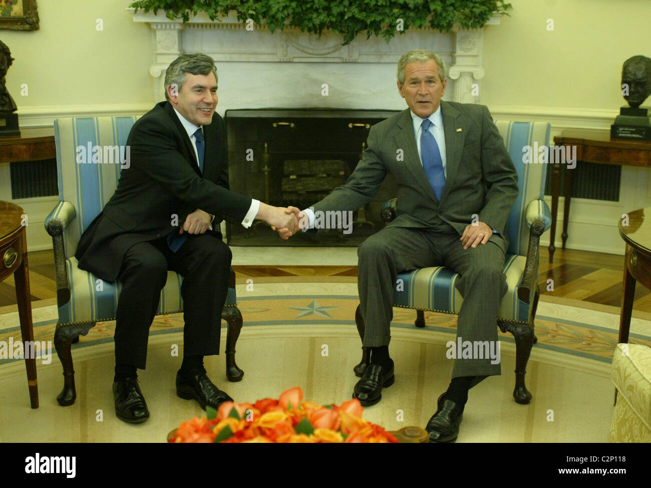 Prime Minister Gordon Brown and President George Bush have an official ...