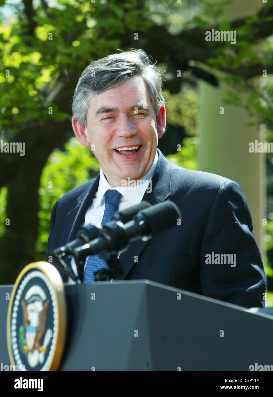 Prime Minister Gordon Brown gave a joint press conference in the Rose ...