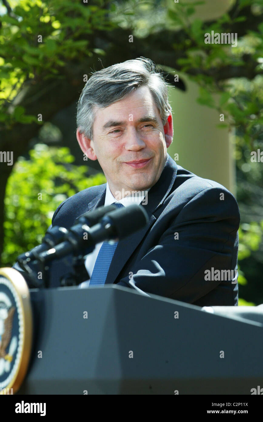Prime Minister Gordon Brown gave a joint press conference in the Rose ...