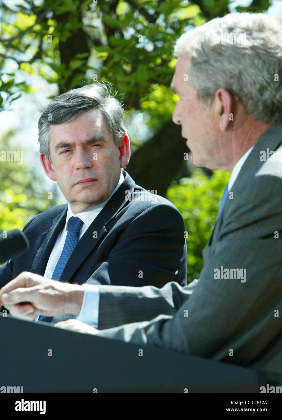 Prime Minister Gordon Brown and President George Bush gave a joint ...