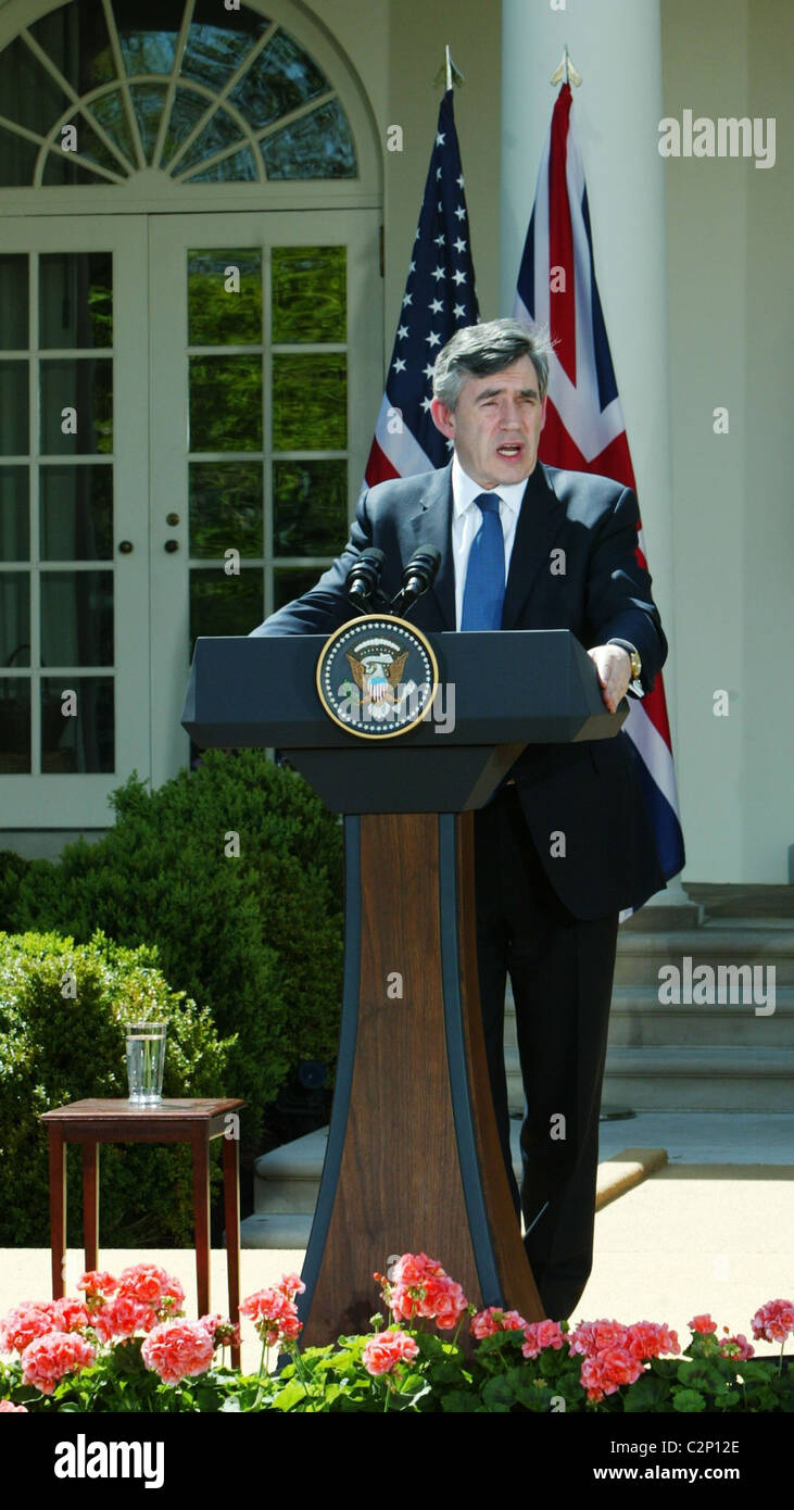 Prime Minister Gordon Brown gave a joint press conference in the Rose ...