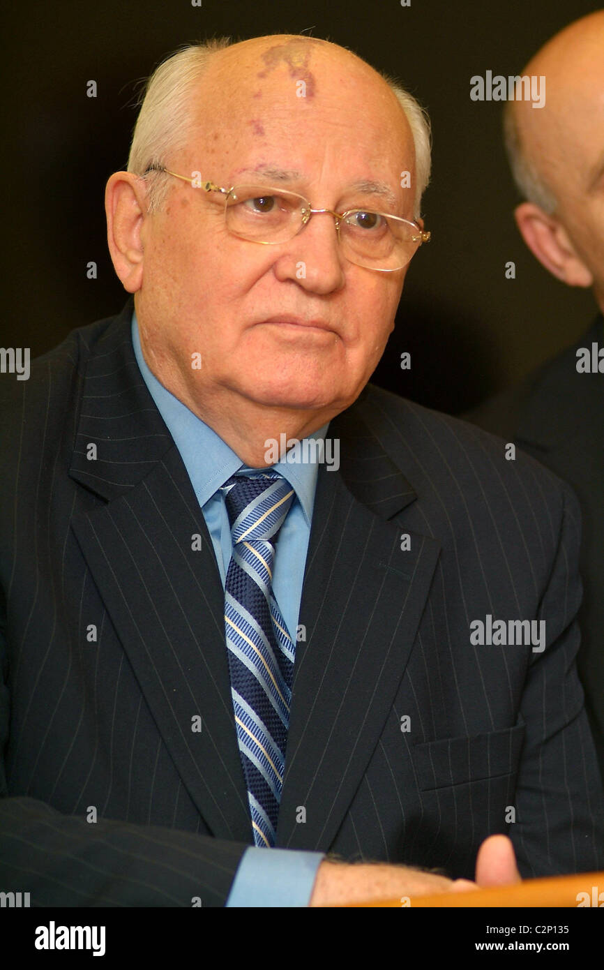 Former Russian President Mikhail Gorbachev gave a one-hour lecture at ...
