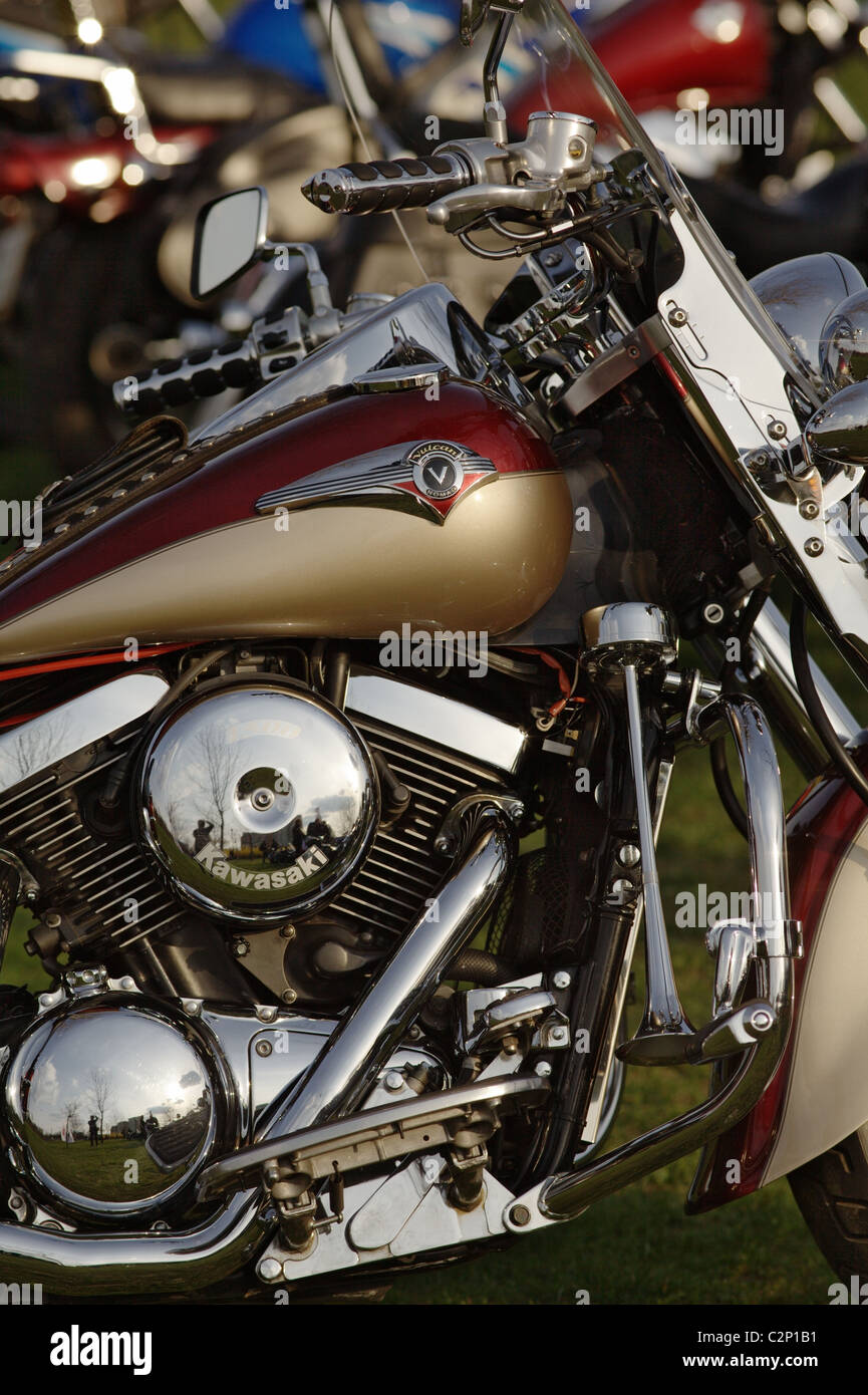 Kawasaki motorcycle details, Vulcan Nomad Stock Photo - Alamy
