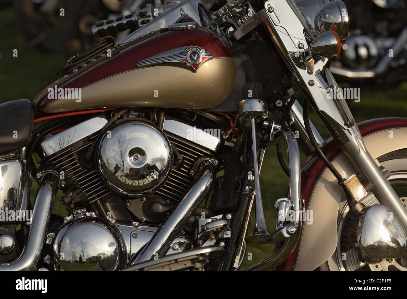 Kawasaki motorcycle details, Vulcan Nomad Stock Photo - Alamy
