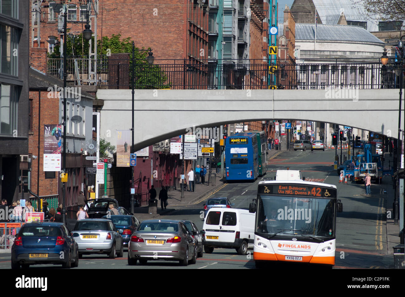 Bus traffic manchester hi-res stock photography and images - Alamy