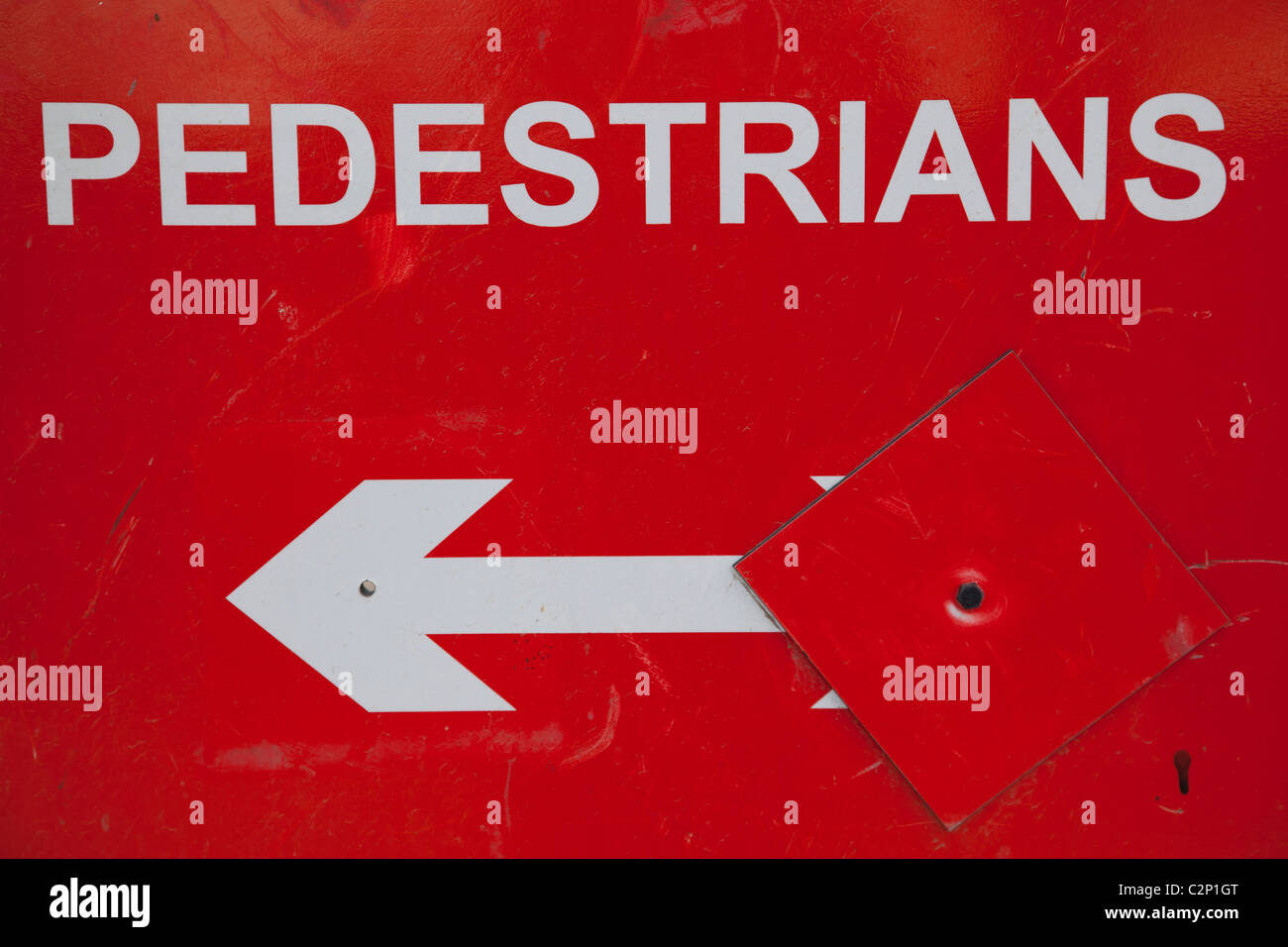 Red white arrow sign word hi-res stock photography and images - Alamy