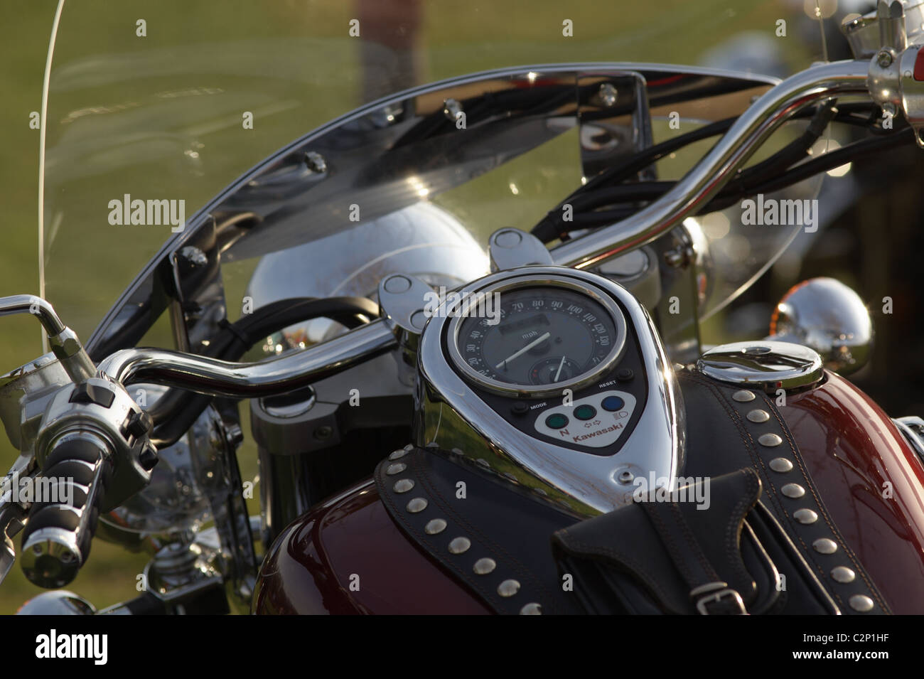 Kawasaki motorcycle details, Vulcan Nomad Stock Photo - Alamy