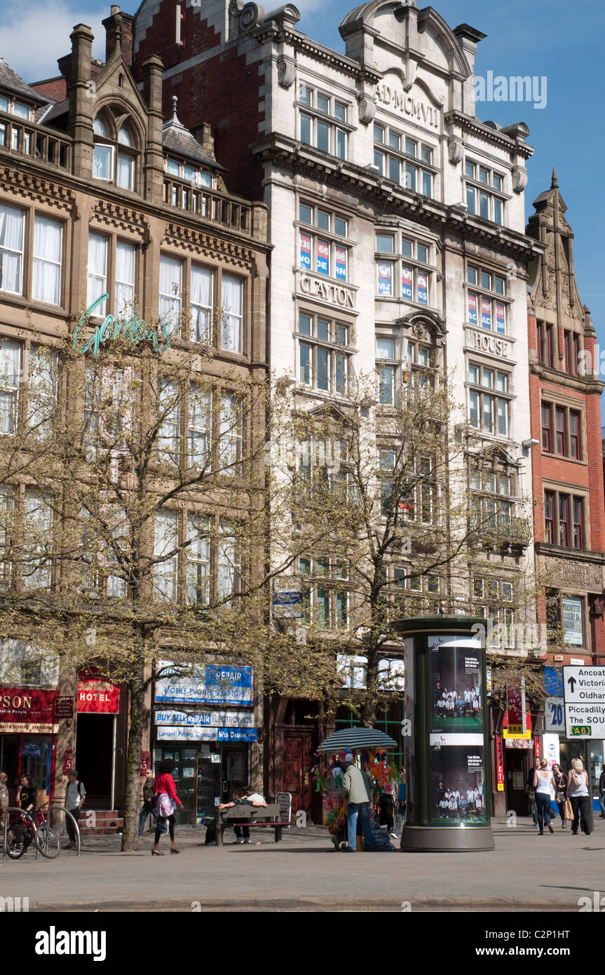 Street scene Manchester, commercial premises and shops Piccadilly in ...