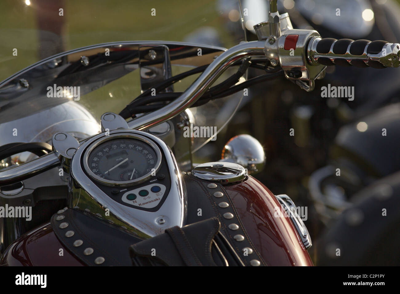 Kawasaki motorcycle details, Vulcan Nomad Stock Photo - Alamy