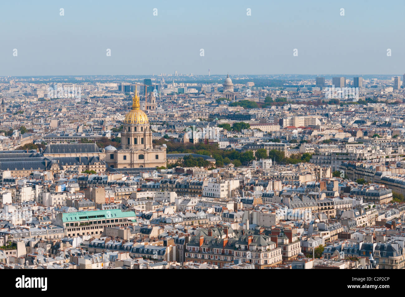 Les invalides - Aerial view of Paris from Eiffel Tower in Paris, France ...