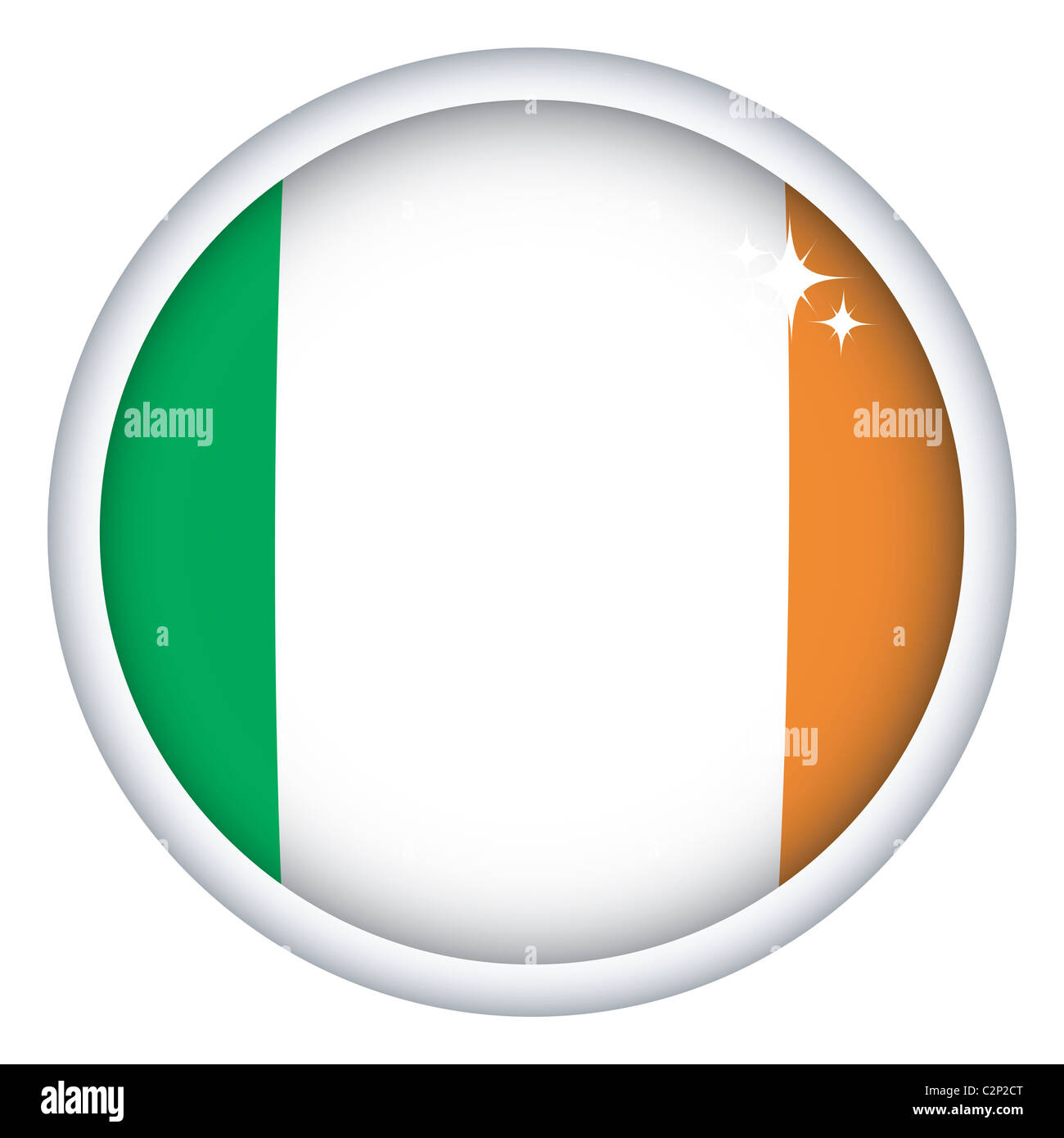 Irish flag button Stock Photo - Alamy