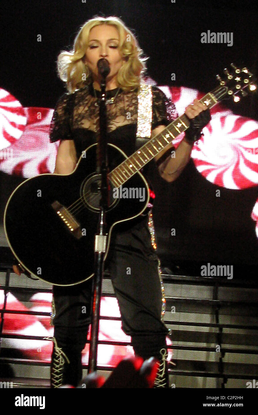 Madonna performing at a thank you show for fans to celebrate the ...