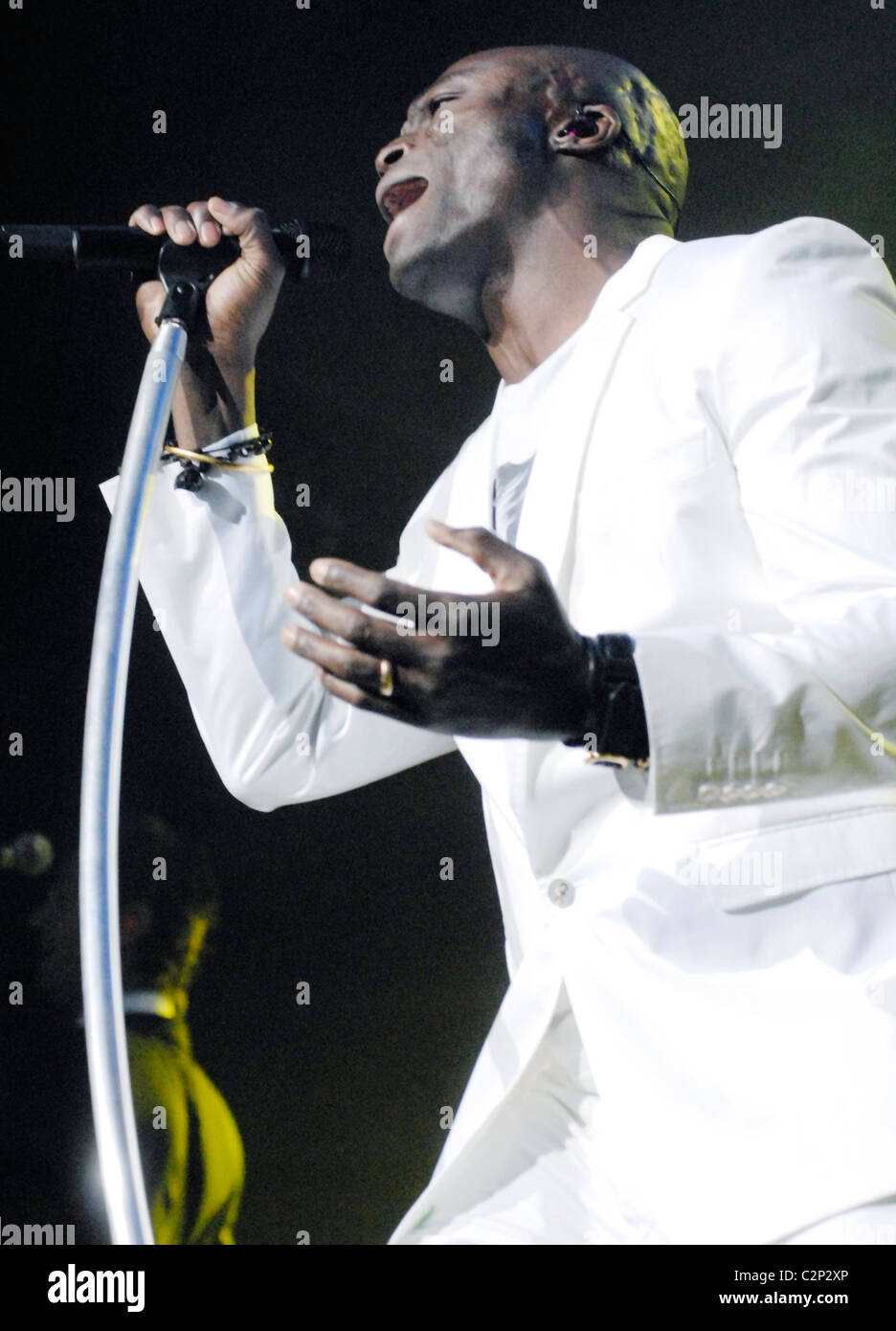 Seal performing on the '50th Grammy Celebration Concert Tour' presented ...