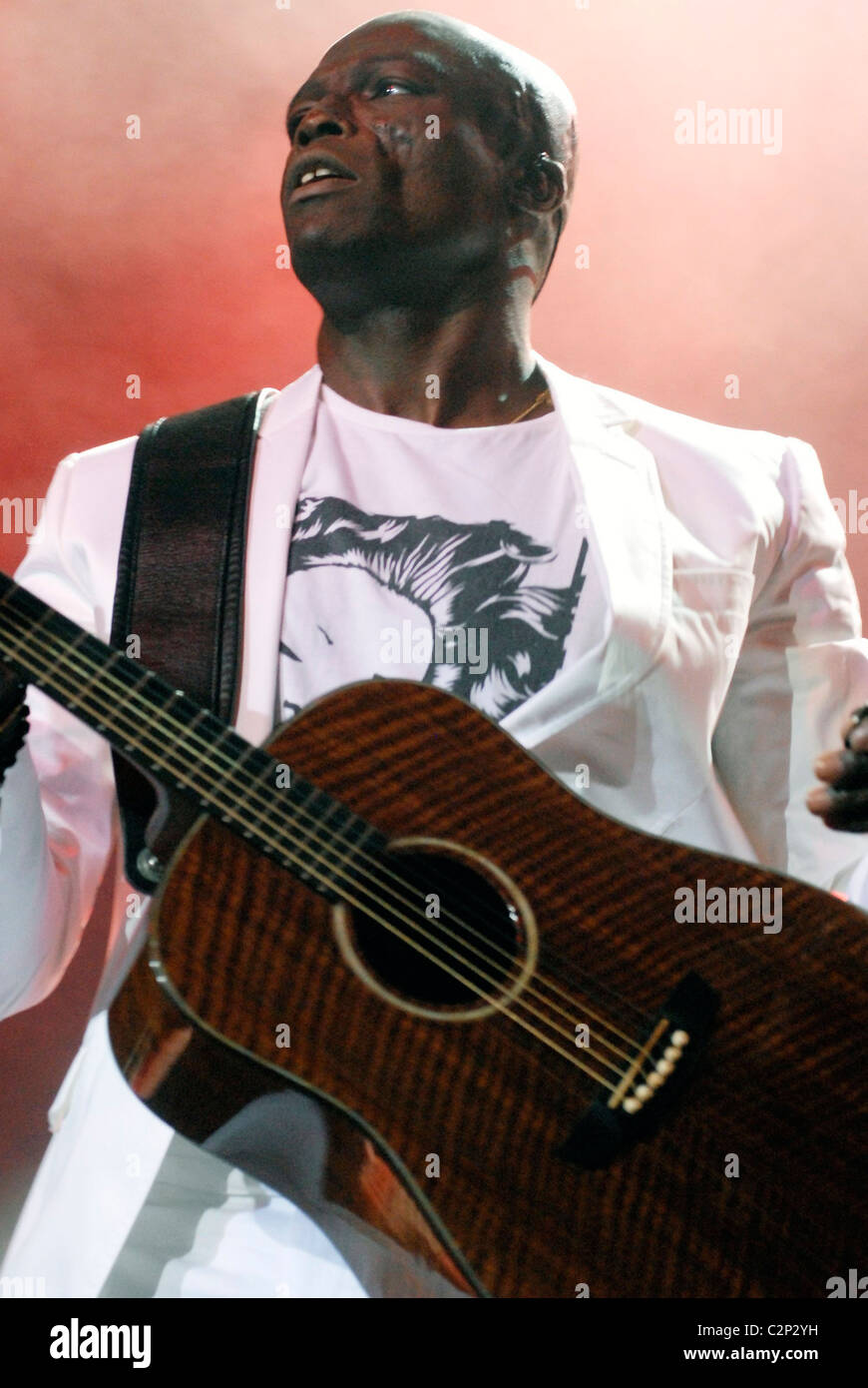 Seal performing on the '50th Grammy Celebration Concert Tour' presented ...