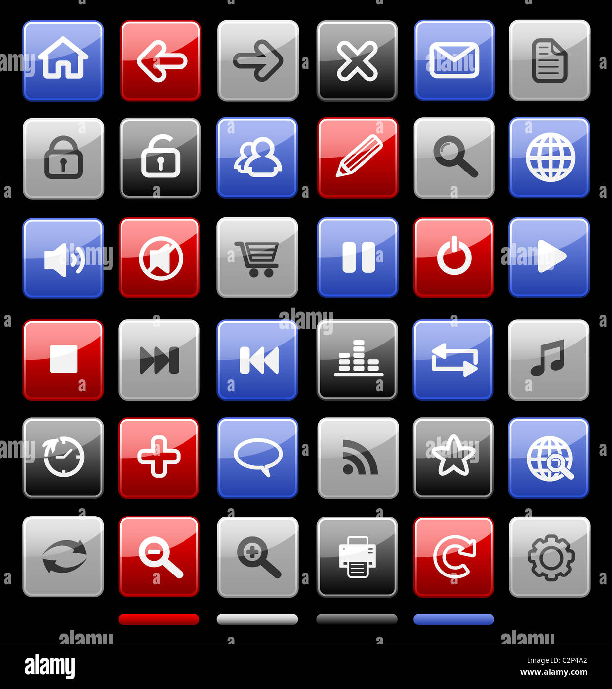 Collection of vector internet icons and buttons. Good for browser ...