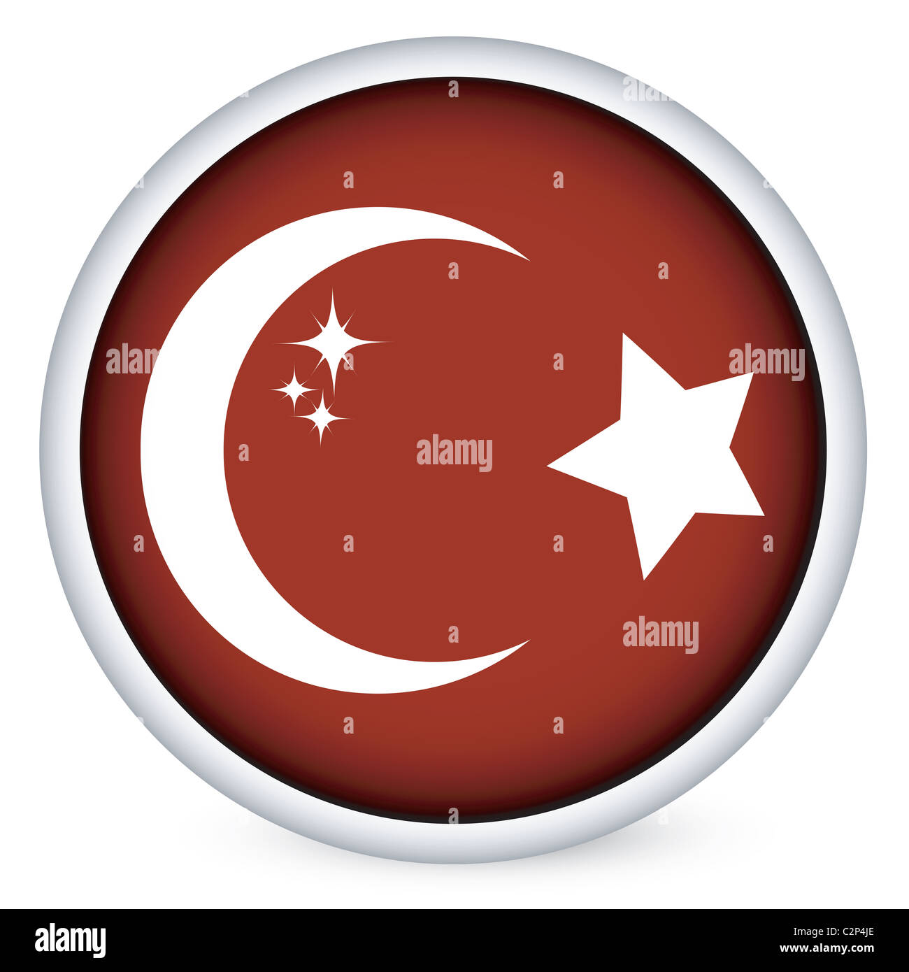 Turkey flag button Stock Photo - Alamy