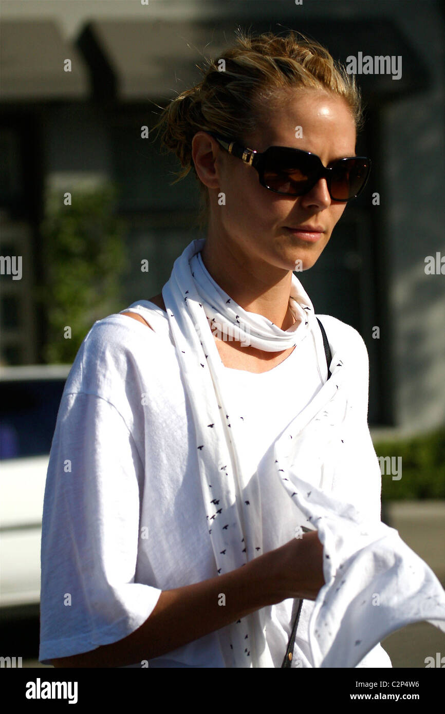 Heidi Klum leaving Neil George hair salon in Beverly Hills Los Angeles ...