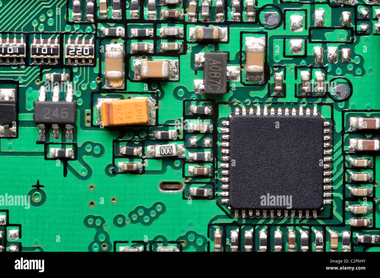 Printed circuit board macro Stock Photo - Alamy