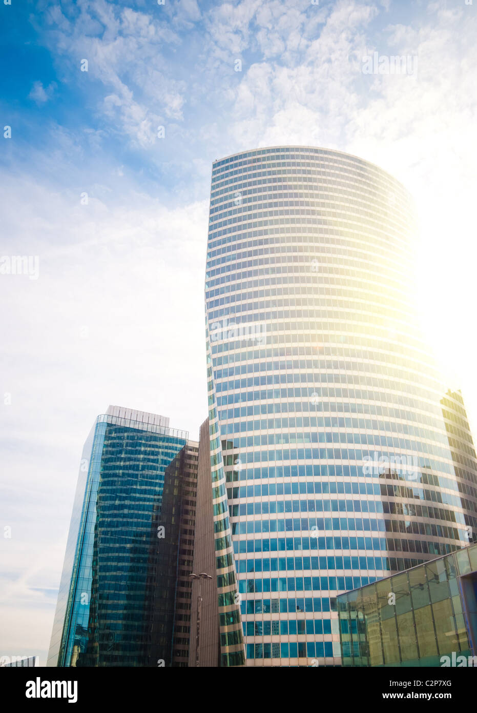 Modern buildings with sun Stock Photo - Alamy