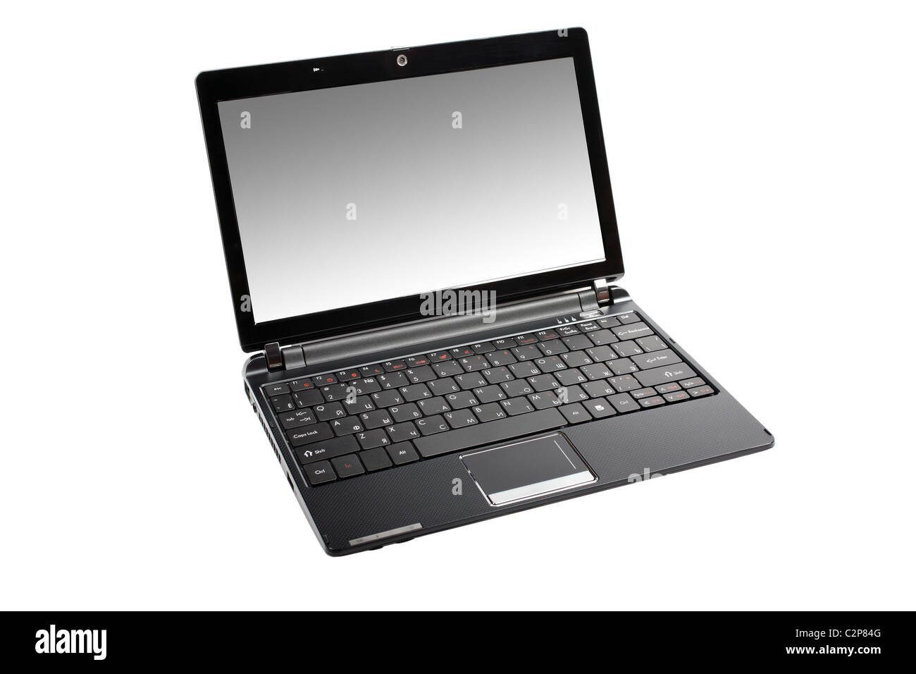 Small modern netbook isolated on white background Stock Photo - Alamy