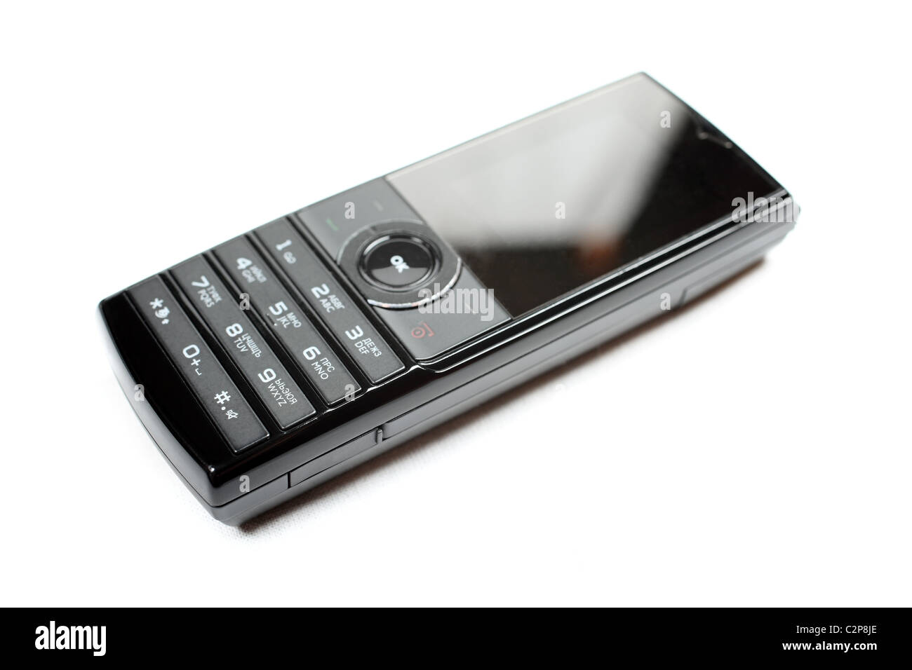 Black mobile phone isolated on white background Stock Photo - Alamy