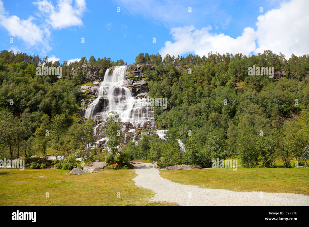 Norwegian waterfall, Scandinavian Europe in summer Stock Photo - Alamy