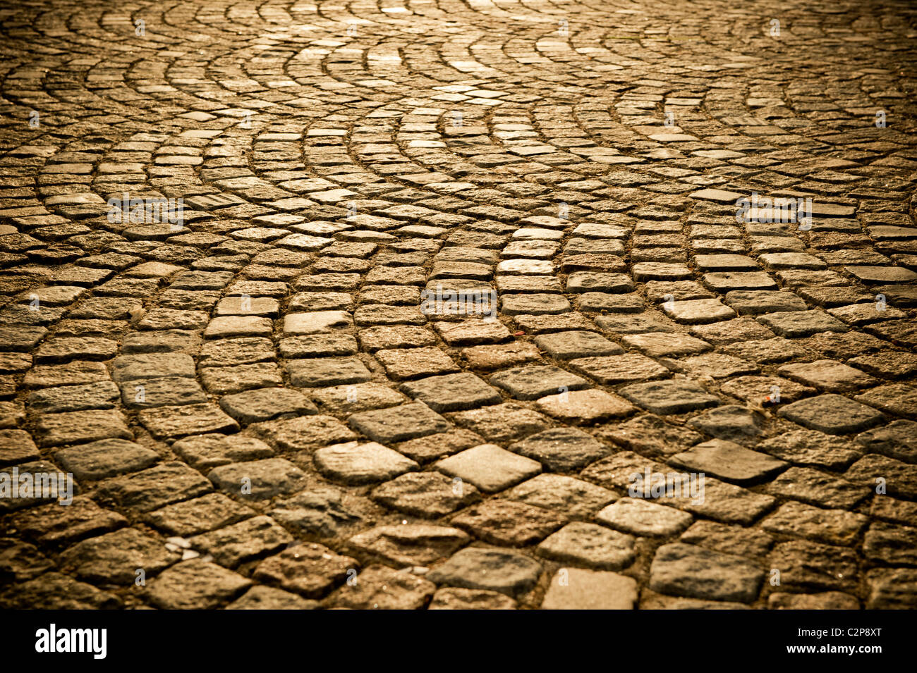Old style street with Cobblestones Stock Photo - Alamy