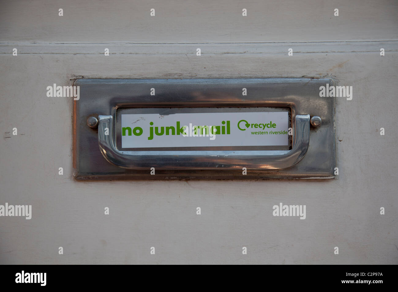 No Junk mail sign on letterbox Stock Photo - Alamy