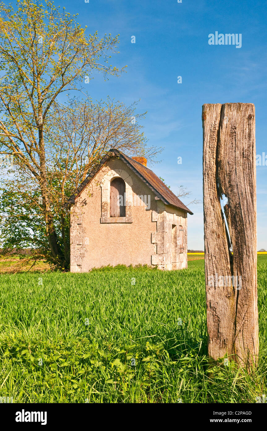 Old gate post and farm workers lodge - France Stock Photo - Alamy