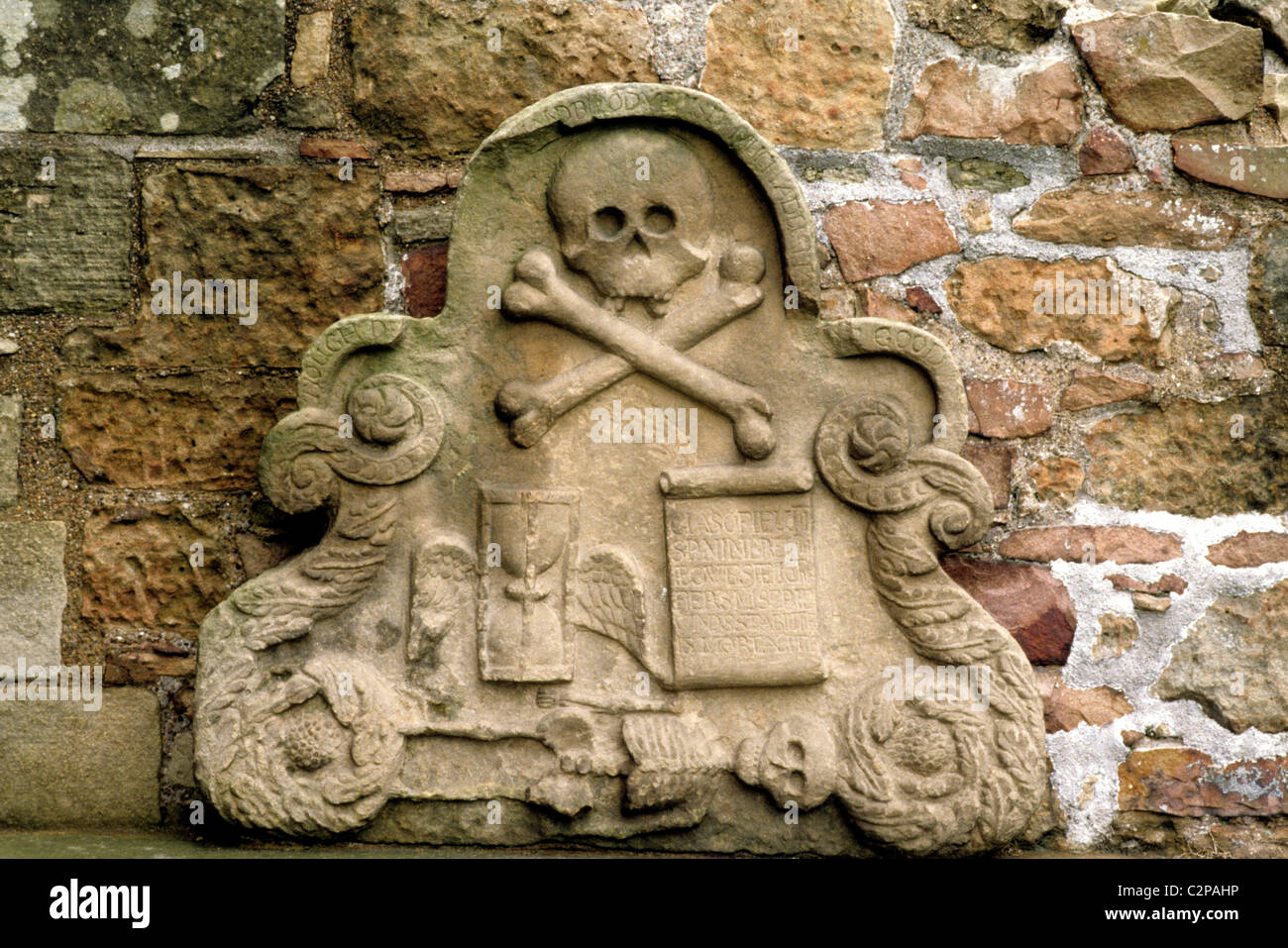 Elgin Cathedral, headstone showing Symbols of mortality headstones ...