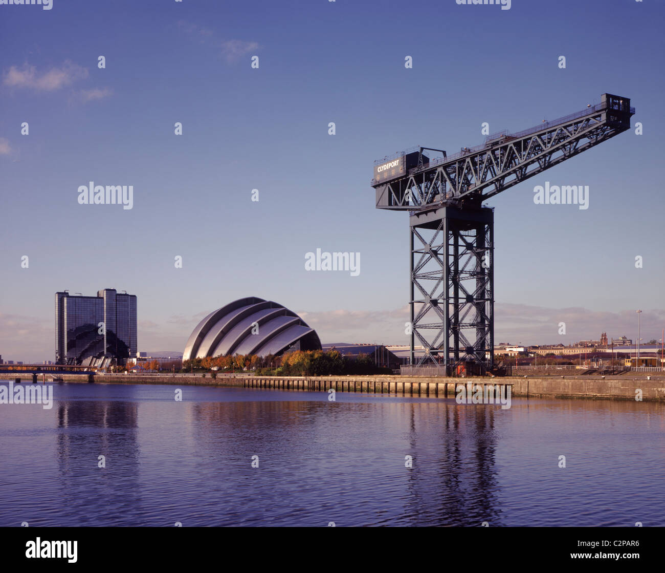 Clyde Auditorium, Queens Dock, Glasgow, Scotland. Exterior view across ...