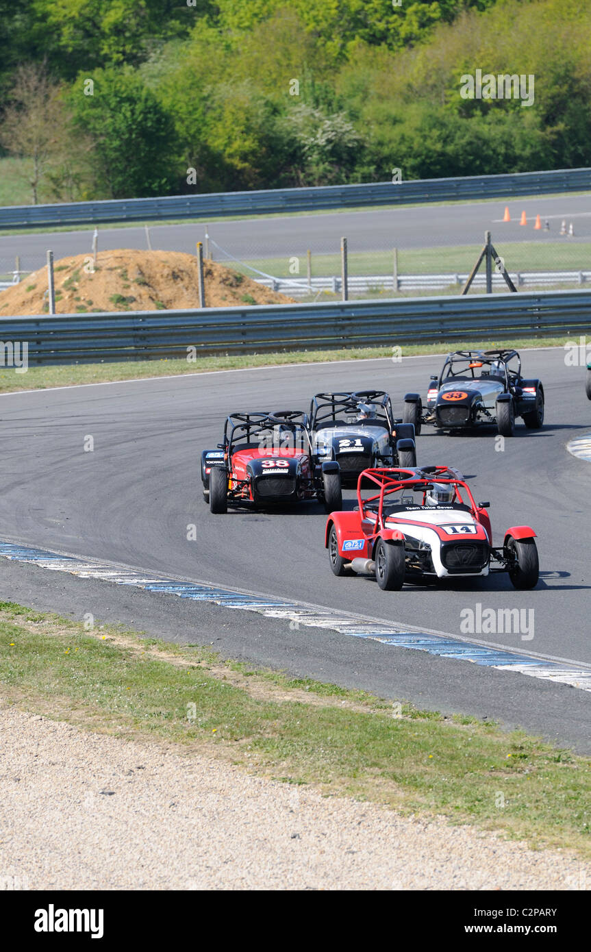 Stock photo of Caterham Sevens racing at the circuit val de vienne in ...