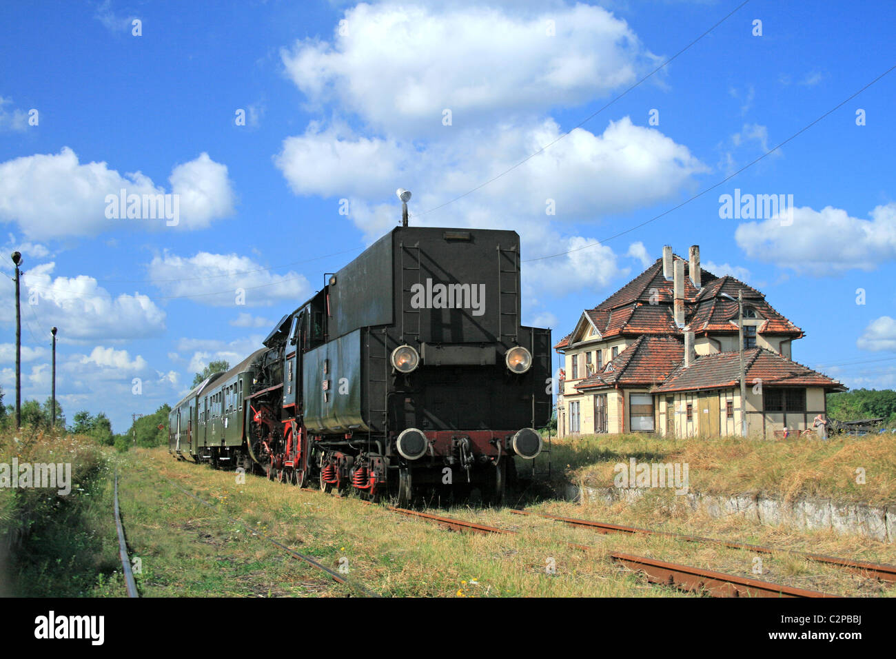 Steam train at the station Stock Photo - Alamy