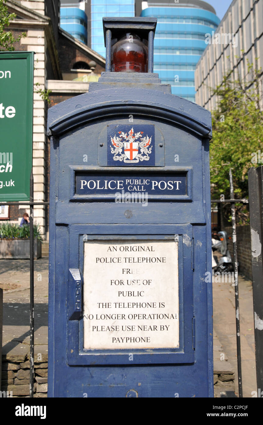Police Public Call telephone box Stock Photo - Alamy