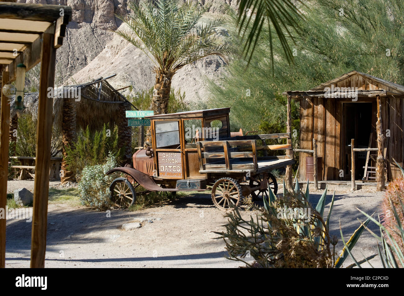 Old delivery truck at China Ranch date farm in Death Valley, CA Stock ...