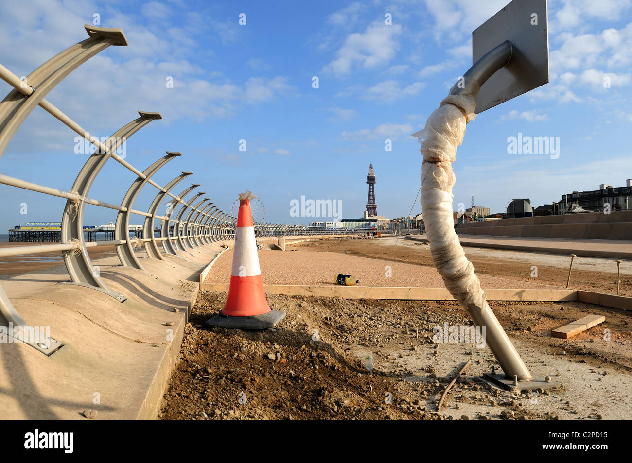 Blackpool promenade regeneration reconstruction hi-res stock ...