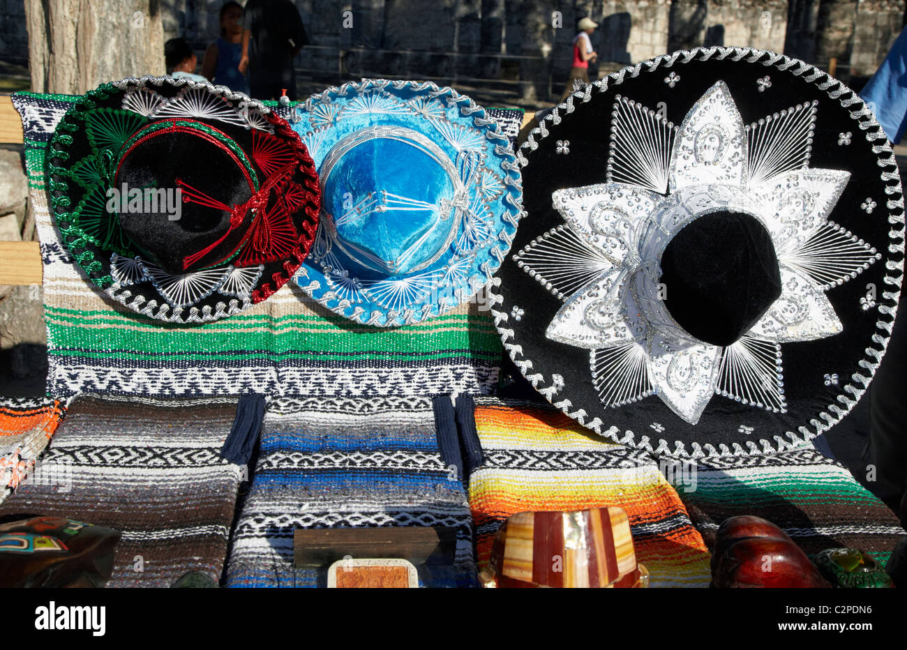Mexican Style Hats For Sale Chichen Itza Mexico Stock Photo - Alamy