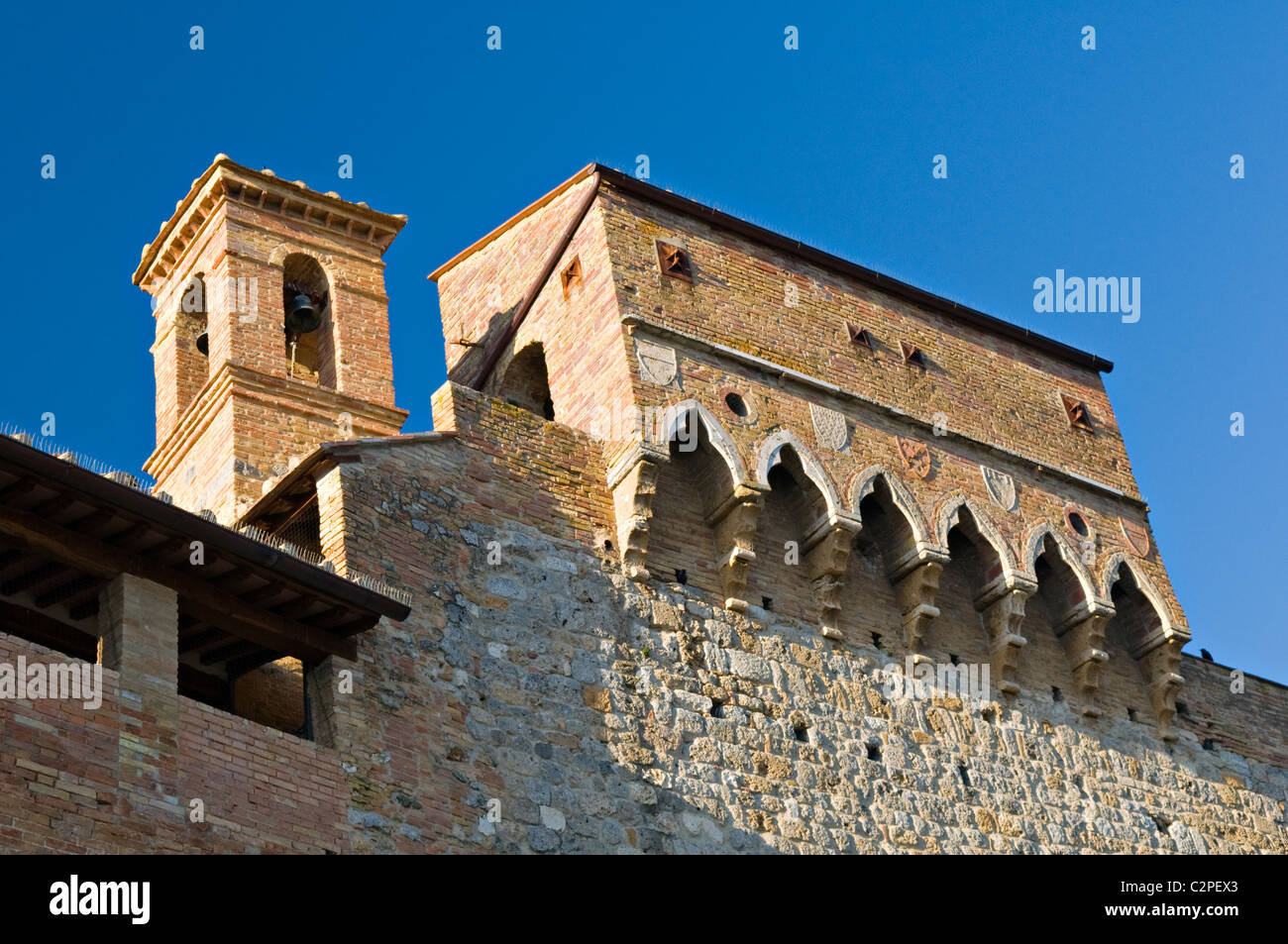Buildings and Bell Tower Above the Southern Gateway of San Gimignano ...