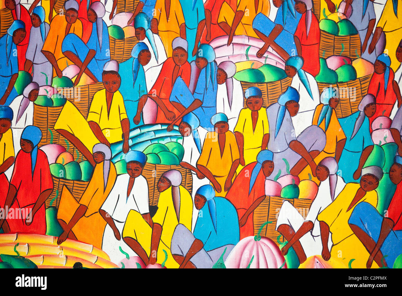 Haitian art paintings, Port-au-Prince, Haiti, by H Jackson Stock Photo ...