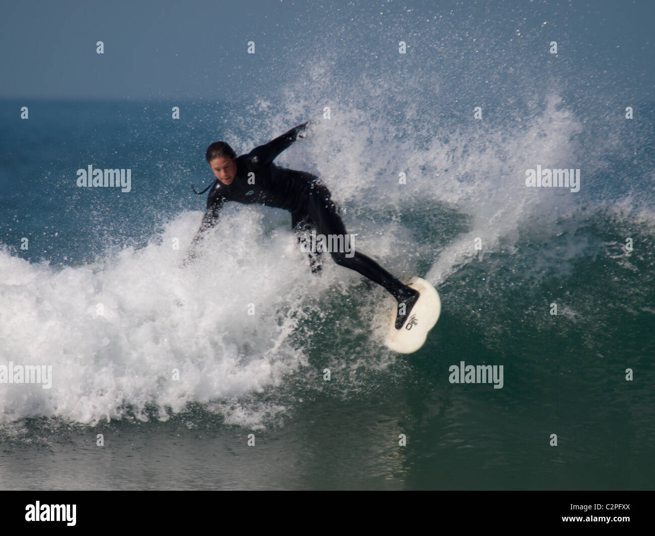 Female surfer, Bude, Cornwall, UK Stock Photo - Alamy