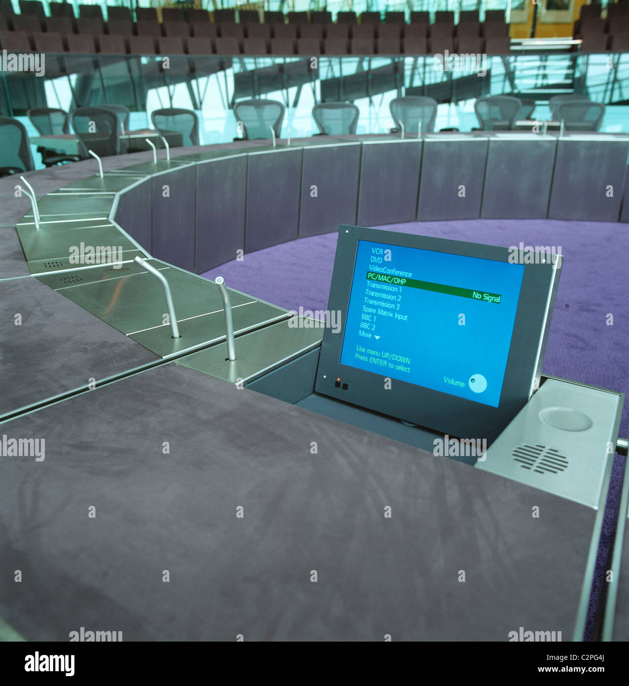 City Hall GLA, London. Chamber seating audio visual units. 1999-2002 ...