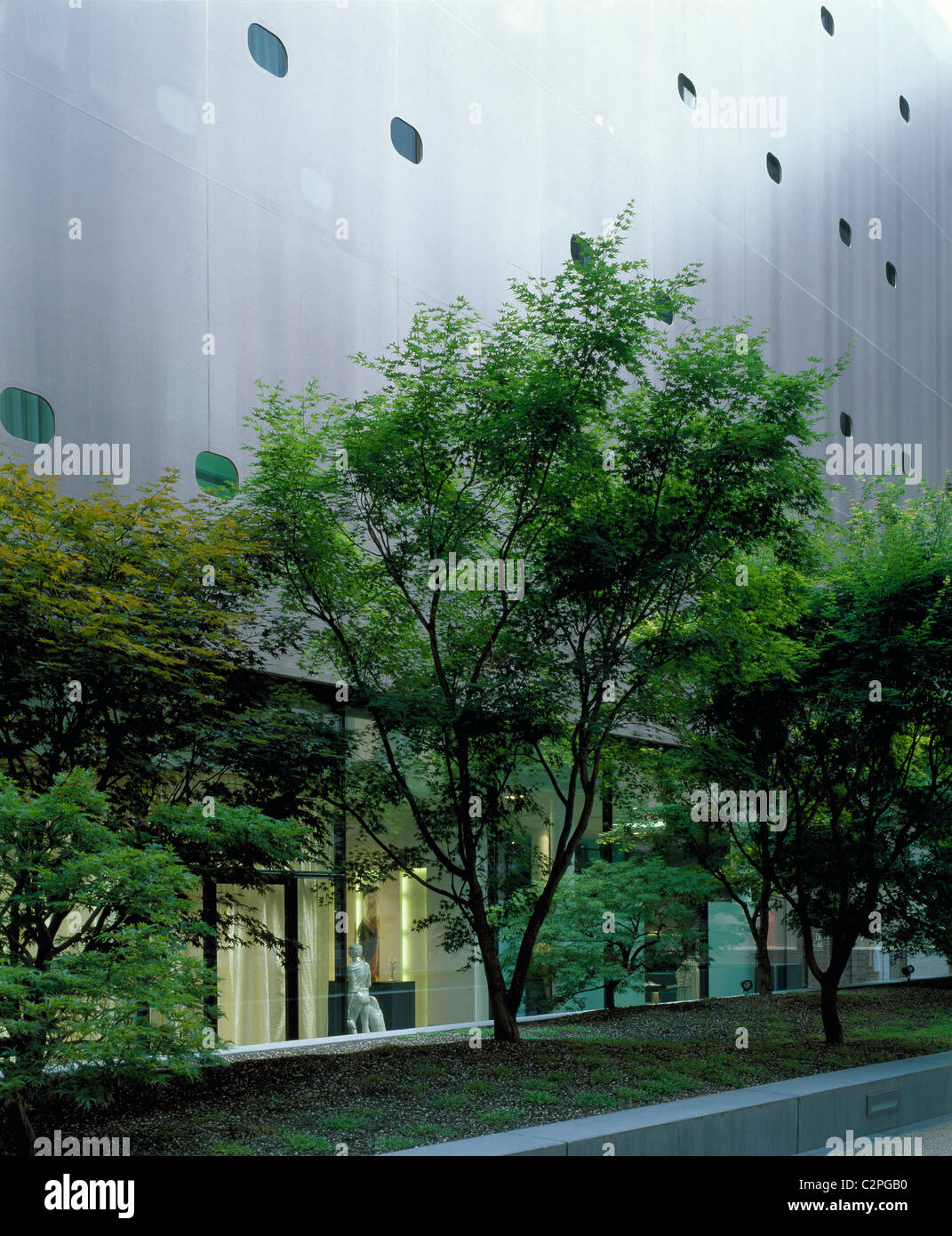 Funf Hofe, Munich Germany. Trees and window figure Stock Photo - Alamy