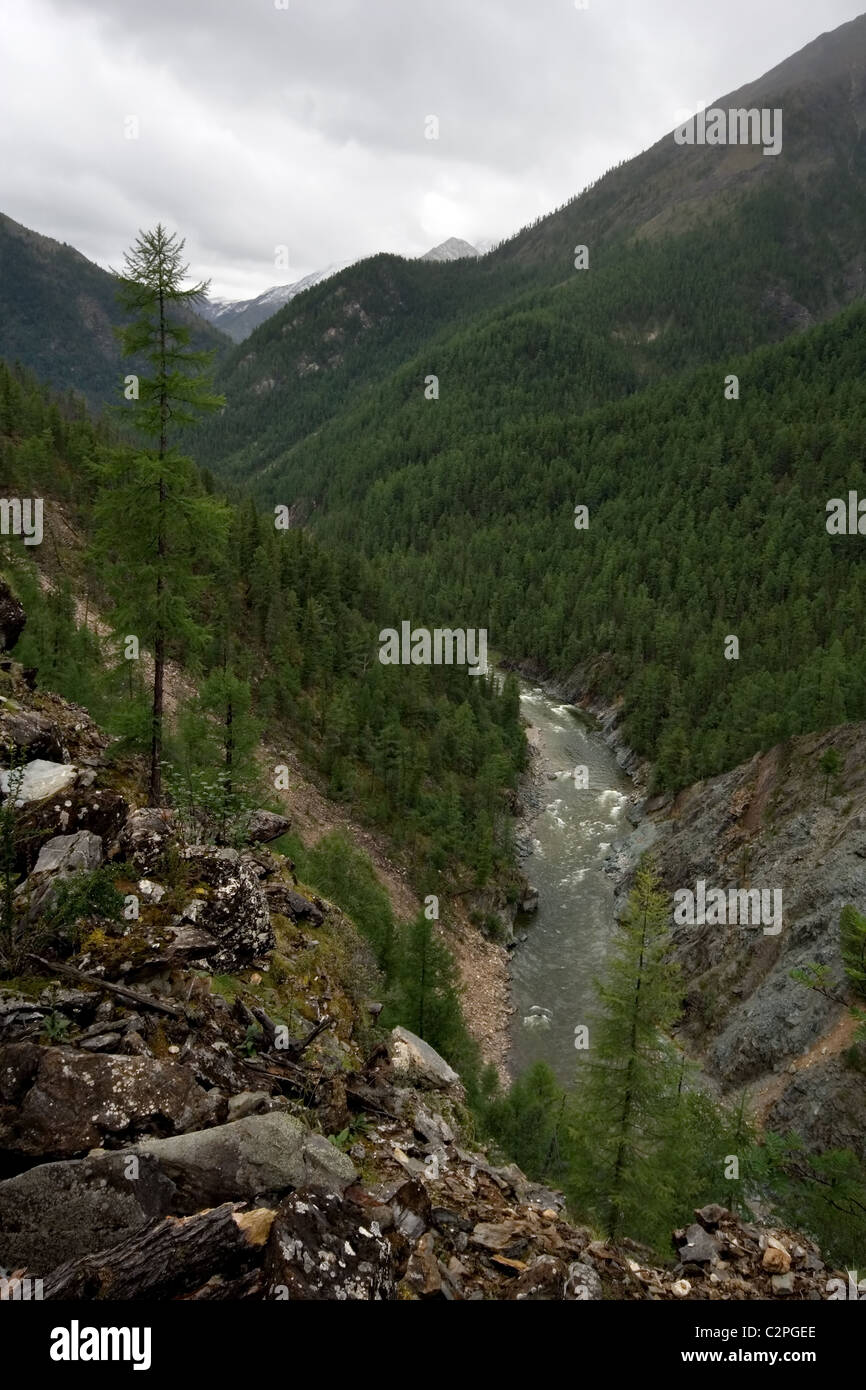 The Kitoy river in valley between Tunkinskie Goltsy and Kitoyskie ...