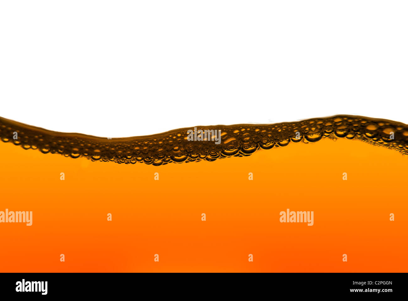 Orange fuel line with bubbles isolated on a white background Stock ...