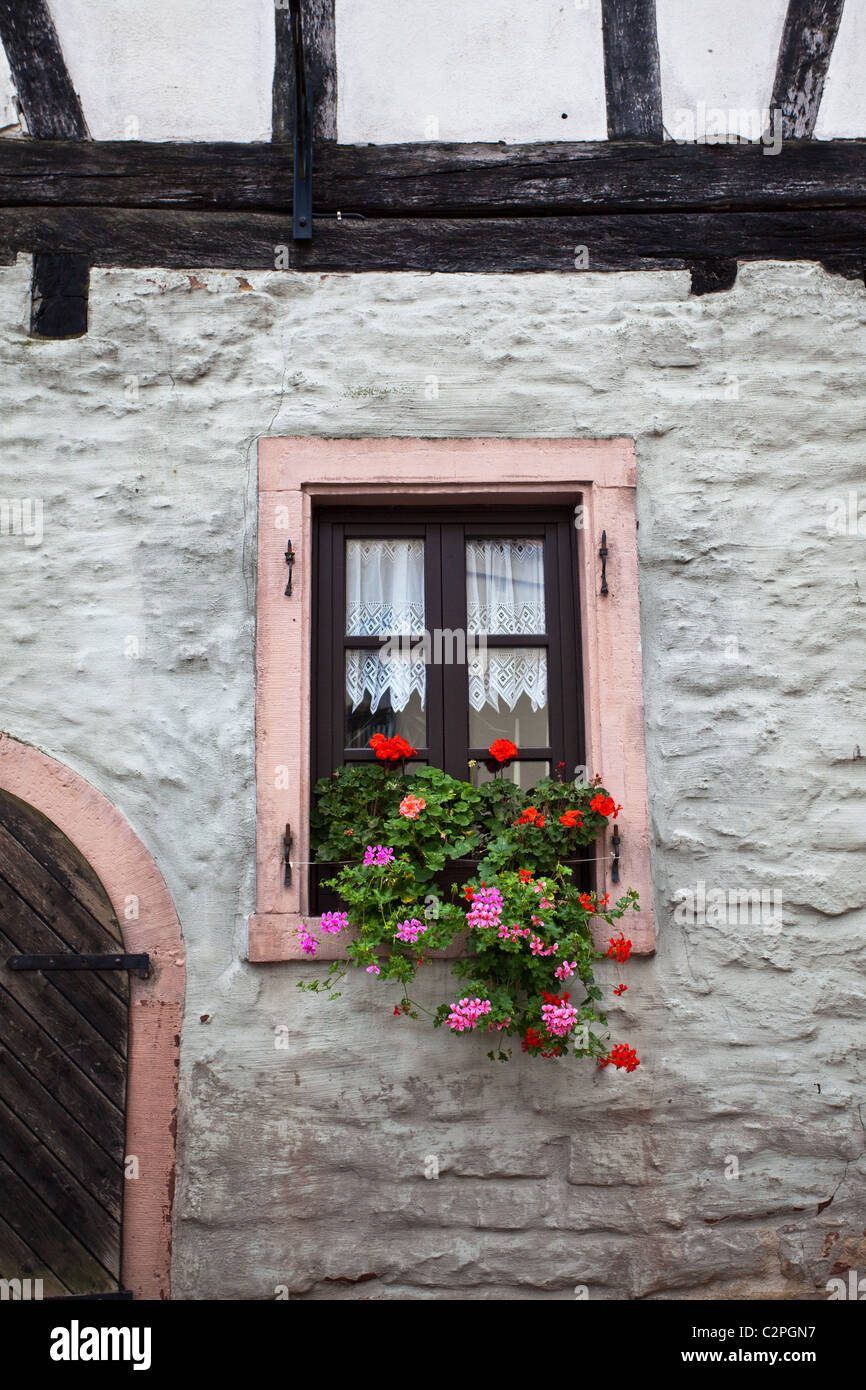 Old Window on medieval House Stock Photo - Alamy